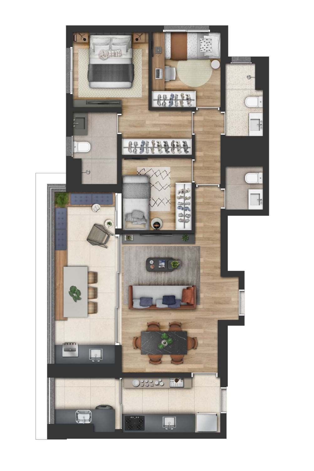 → EVOLVE Vila Mariana » Plantas de 97 a 148m² | Gafisa®